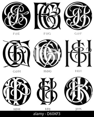 A 1906 collection of monograms and ciphers, showcasing various ...