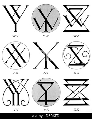 An image from the 1906 'Monograms & Ciphers,' showcasing various ...