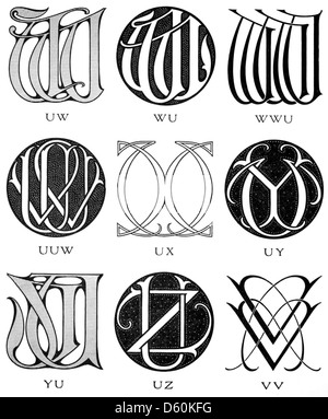 This 1906 book focuses on monograms and ciphers, showcasing various ...