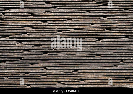 Traditional Welsh Slate Roof Slates quality thick Wales Stock Photo - Alamy