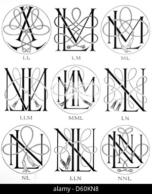 This 1906 image showcases a variety of ciphers and monograms ...