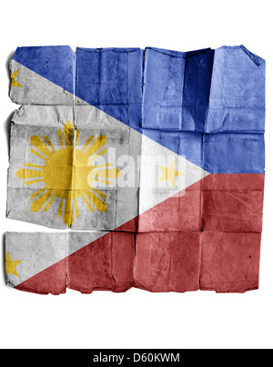 philippines flag on old vintage world map with national borders Stock ...