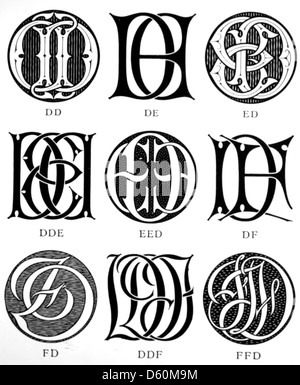 An illustration from the 1906 book 'Monograms & Ciphers,' showing ...