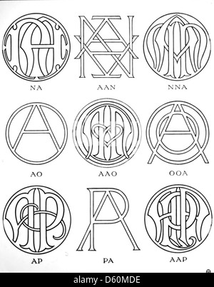 This 1906 work showcases various examples of monograms and ciphers ...