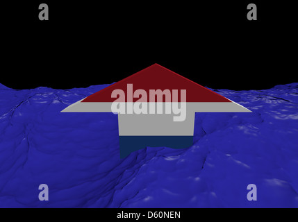 Dutch arrow in abstract ocean of Euros illustration Stock Photo - Alamy