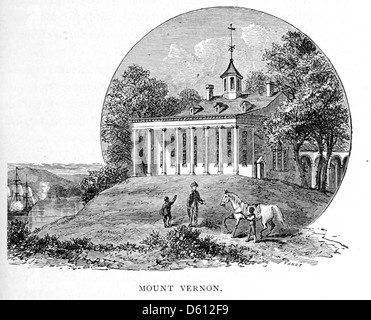 A historical illustration of Mount Vernon, the home of George ...