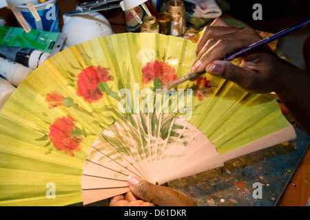 Havana. Cuba. Hand painted fans at the Casa del Abanico, Havana Vieja ...