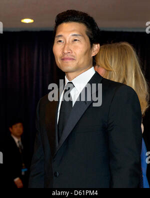 Korean-American actor Daniel Dae Kim speaks during an interview with ...