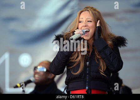American singer Mariah Carey performs during the gala of the Tmall 11. ...