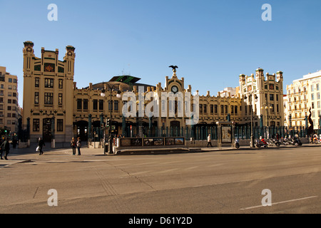 Valencia railway station facade North Estacio del Nord and bullring in ...