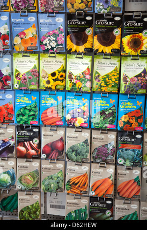 Seed Packs on Rack in Shop Stock Photo - Alamy