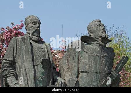 Bronze statue of Tycho Brahe, a Danish astronomer, at the Østervold ...