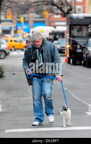 Ron Perlman walking his dog in the East Village Featuring: Ron Perlman ...