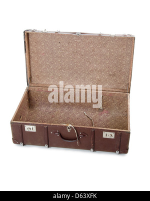 open old suitcase isolated on white background Stock Photo - Alamy