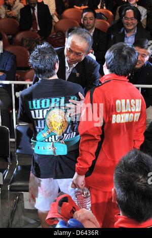 Ohashi boxing gym chairman Hideyuki Ohashi attends a press conference ...