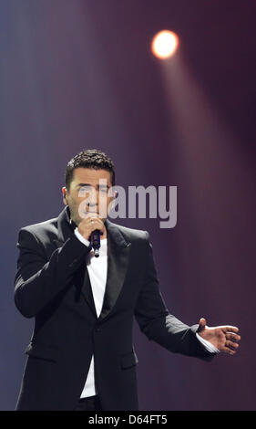 Zeljko Joksimovic representing Serbia performs during the 1st rehearsal ...