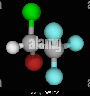 Halothane general anesthetic drug molecule Stylized skeletal formula ...