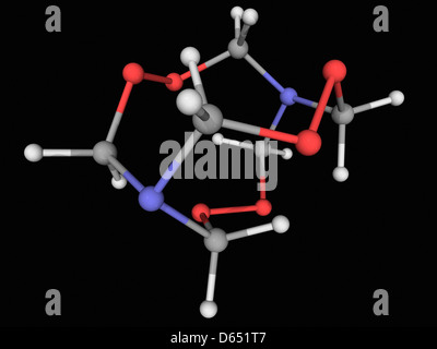 HMTD explosive. Molecular model of the explosive hexamethylene ...