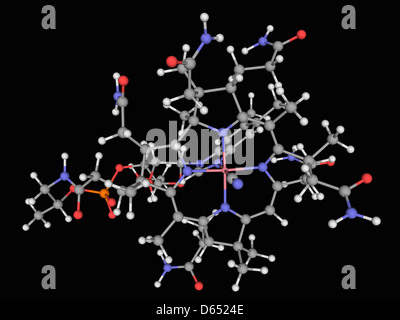 Vitamin B12, cobalamin, chemical structure. Involved in metabolism of ...