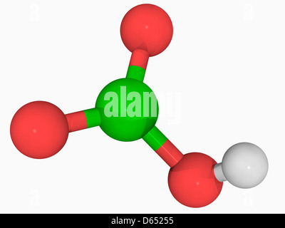 Chloric acid molecule Stock Photo - Alamy