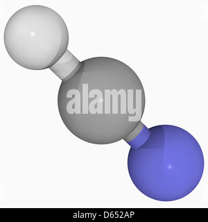Molecular structure of hydrogen cyanide molecule computer artwork Stock ...