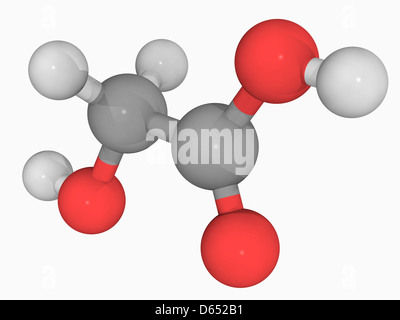 Hydroxyacetic acid molecule Stock Photo - Alamy