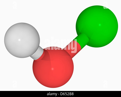 Hypochlorous acid molecule Stock Photo - Alamy