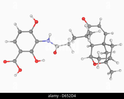 Platensimycin. Molecular model of the antibiotic drug platensimycin ...