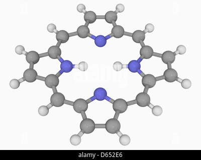 Porphin. Molecular model of the organic compound porphin (C20.H14.N4 ...