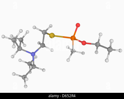 VX nerve agent molecule (chemical weapon). Stylized skeletal formula ...