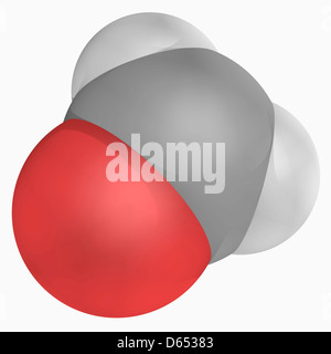 Formaldehyde. Molecular model of the organic compound formaldehyde (C ...