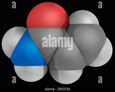 Acrylamide. Molecular model of the chemical acrylamide (C3.H5.N.O ...