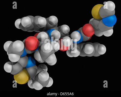 Ritonavir HIV drug (protease inhibitor class), chemical structure ...