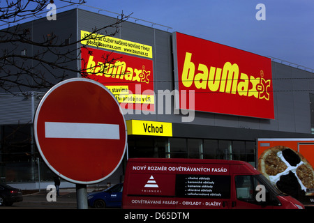baumax logo supermarket sign Prague Czech Republic Stock Photo - Alamy