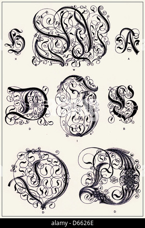 An example of W. R. Tymms' decorative calligraphy and alphabets from ...
