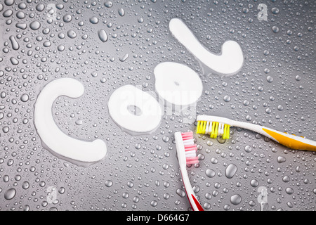 cool and clean concept with colorful toothbrushes Stock Photo - Alamy