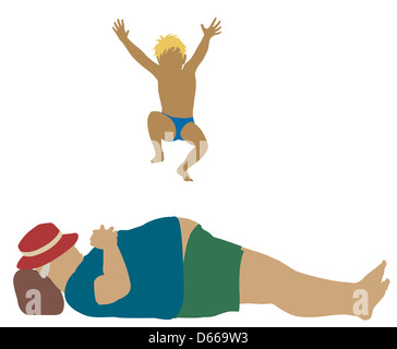 overweight boy belly Stock Photo - Alamy