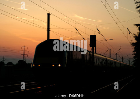 GNER 43 class, sunsetting, Hurn rd, Peterborough, east coast main line ...