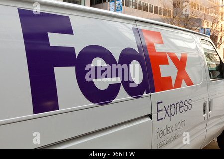 FedEx van with logo Stock Photo - Alamy