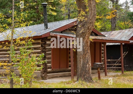 Cabins with autumn foliage, Vicksburg ghost town, Sawatch Mountains ...