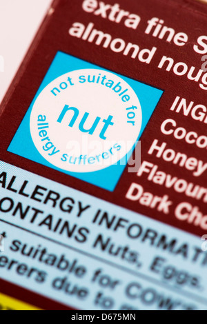 Allergy advice label warning that the product contains Egg and Mustard ...