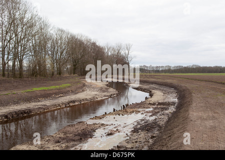 Five photo's reconstruction river Astense Aa from a canalized river to ...