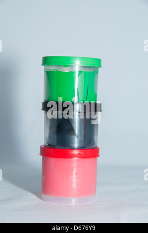 Colorful paint buckets, painting art, unmanned and void visual Stock ...