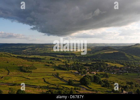 Dramatic Clouds overlooking Curbar edge in Derbyshire England UK Stock ...