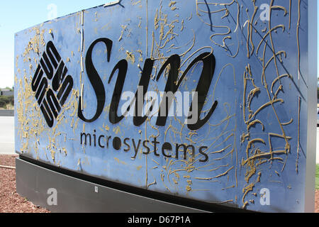 The old company sign of Sun Microsystems in Menlo Park, USA, 10 june ...