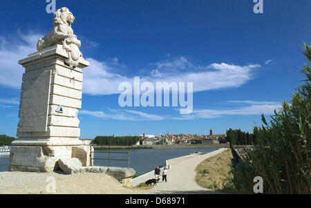 The heraldic lion of Arles, France, 02 July 2012. Arles is a city in ...