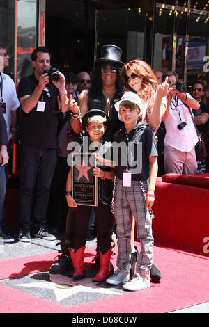 US musician Slash, his wife Perla Ferrar and sons Cash Anthony Hudson ...
