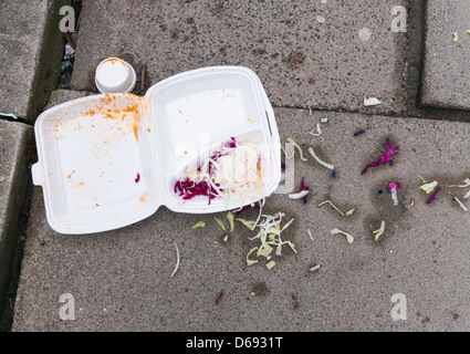 take away food discarded on street Stock Photo - Alamy