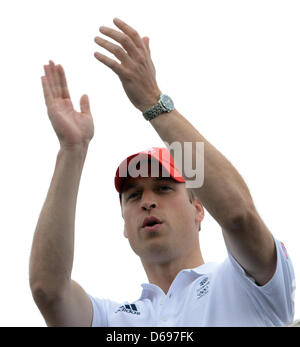 Prince William attends the rowing competitions during the London 2012 ...