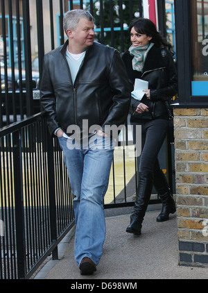 Adrian Chiles and Christine Bleakley outside the ITV studios London ...